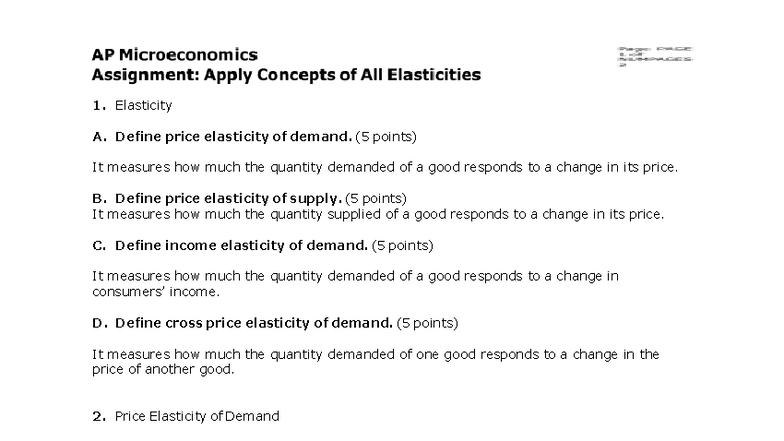 AP Microeconomics 3.4.5: Understanding Price Elasticity Concepts - Studocu