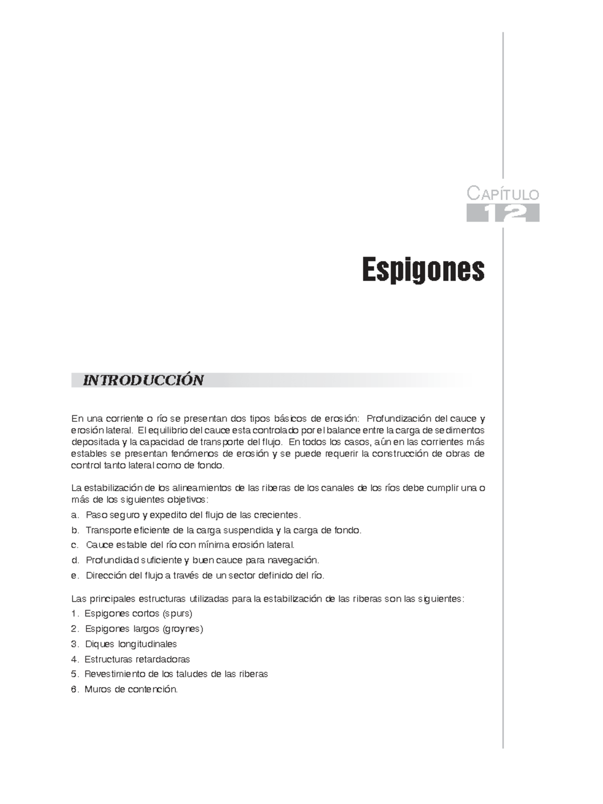 CAPÍTULO 12: ESPIGONES Y DISEÑO DE GAVIONES - Studocu