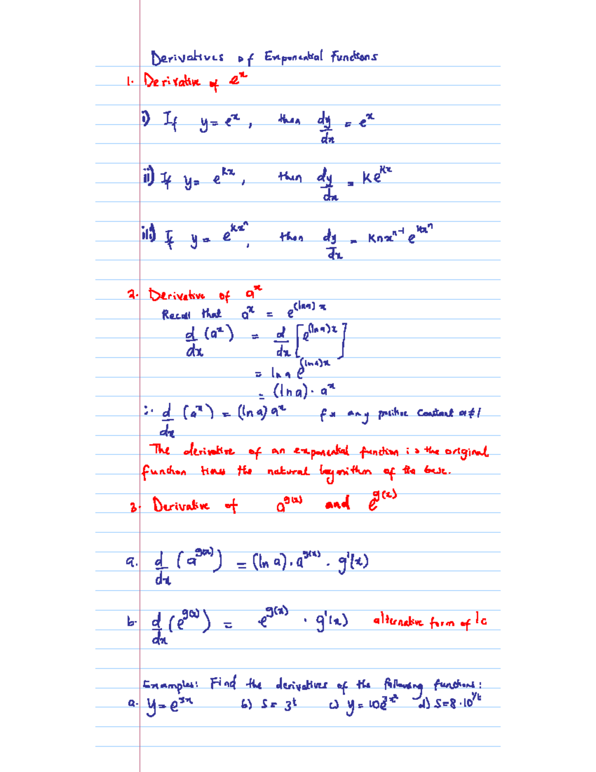 Lecture 22: Derivatives of Exponential Functions Explained - Studocu