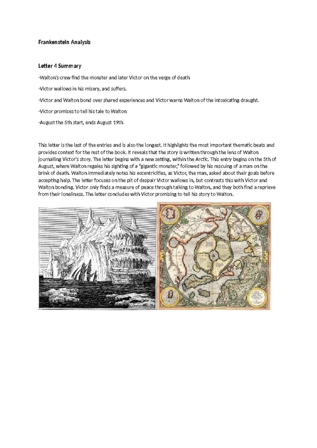 Frankenstein (ENG 101): Analysis of Letter 4 and Major Themes - Studocu