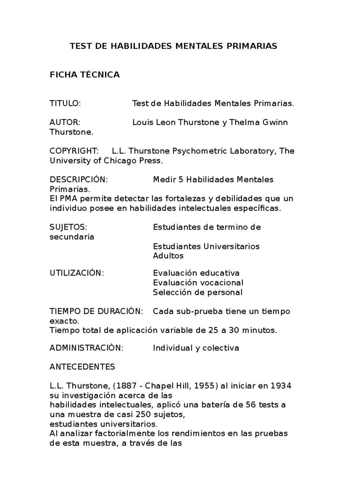 Test de Razonamiento Diferencial Aplicado (TRDA) y Habilidades Mentales ...