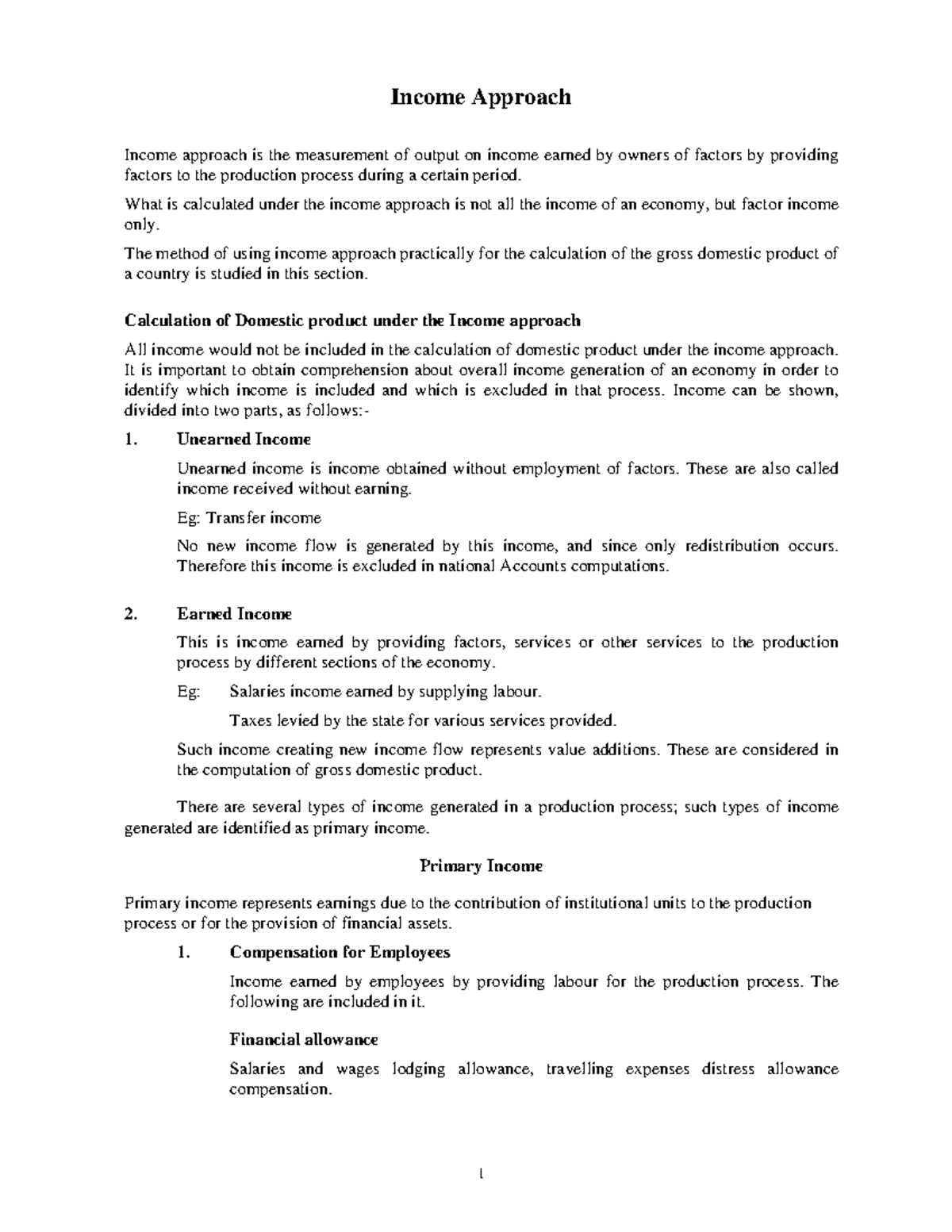 Income Approach: Understanding GDP Calculation and Income Types - Studocu