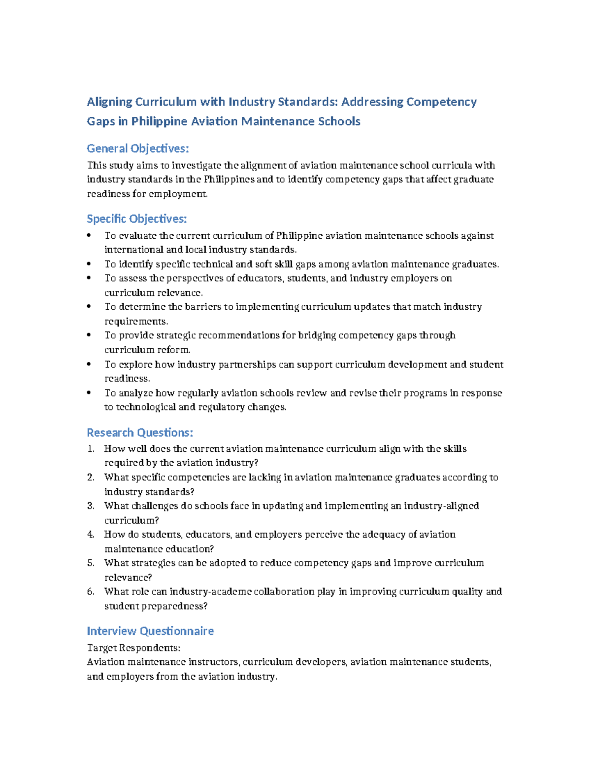 Curriculum Competency Gaps in Aviation Maintenance Schools (AVM 101) - Studocu