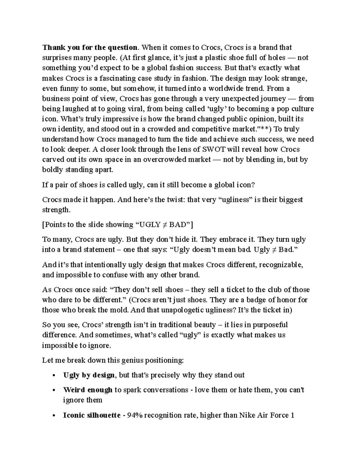 Case Study: The Rise of Crocs - A SWOT Analysis (DigiMar 101) - Studocu