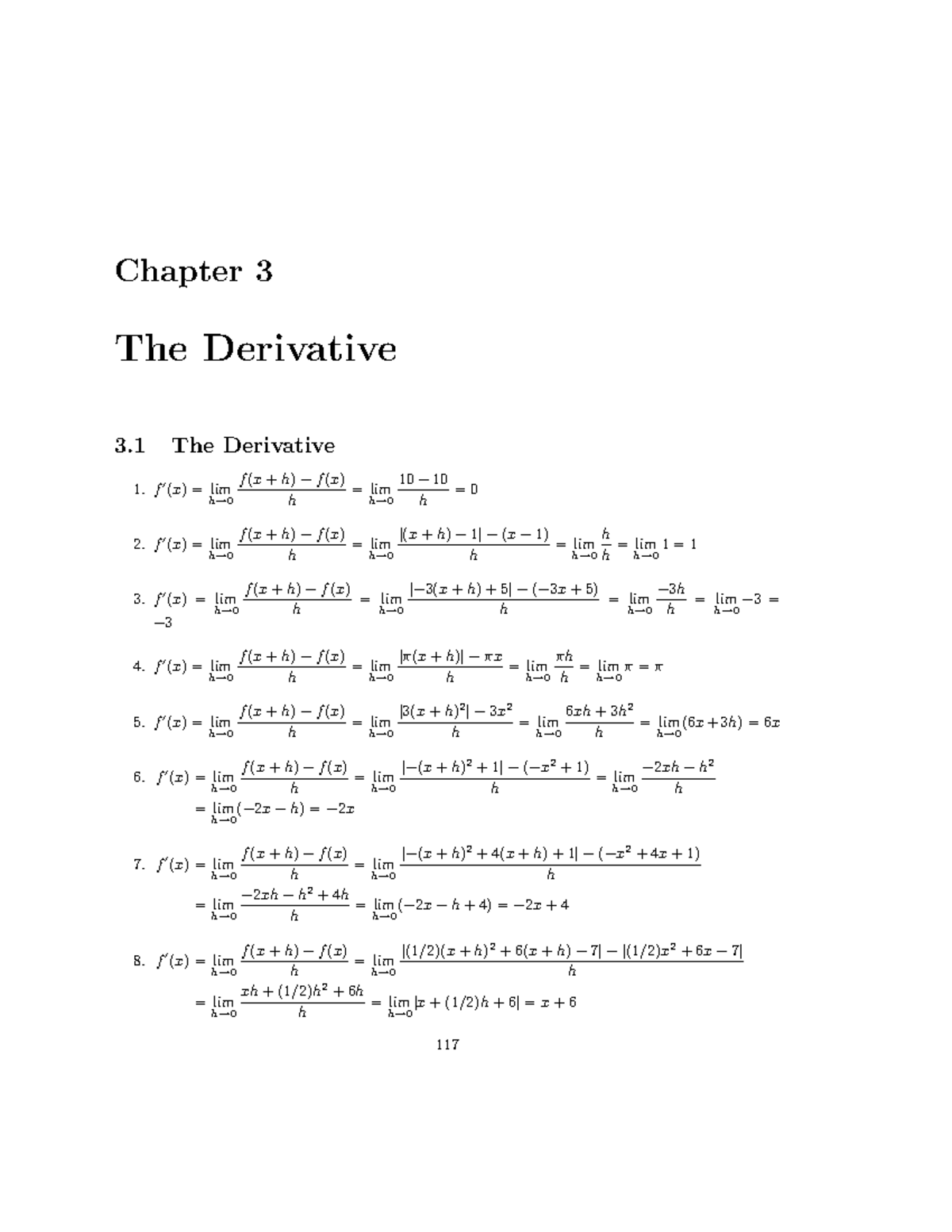Solucionario Calculus 3: The Derivative (Chapter 3) - Studocu