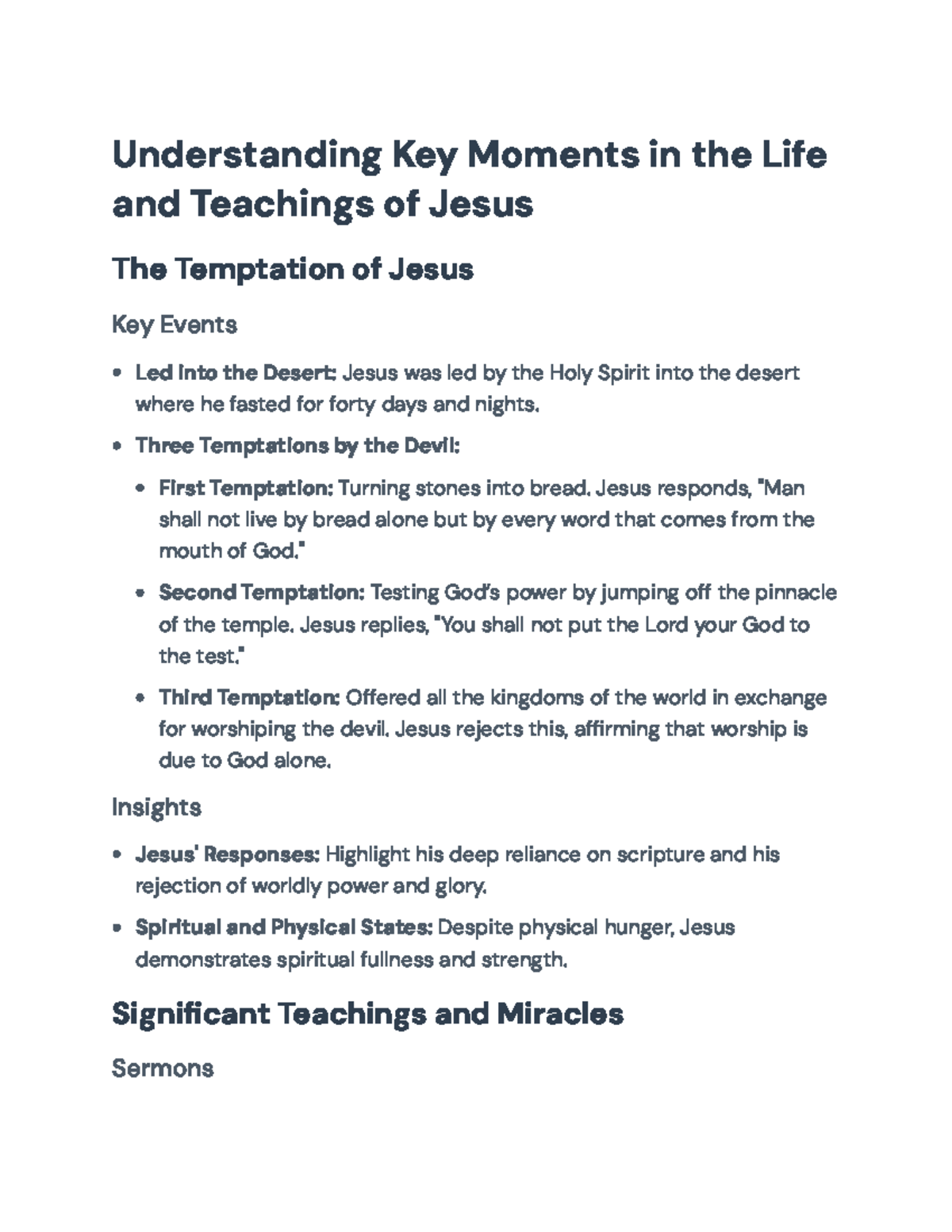 Key Teachings and Miracles of Jesus: Insights and Reflections ...