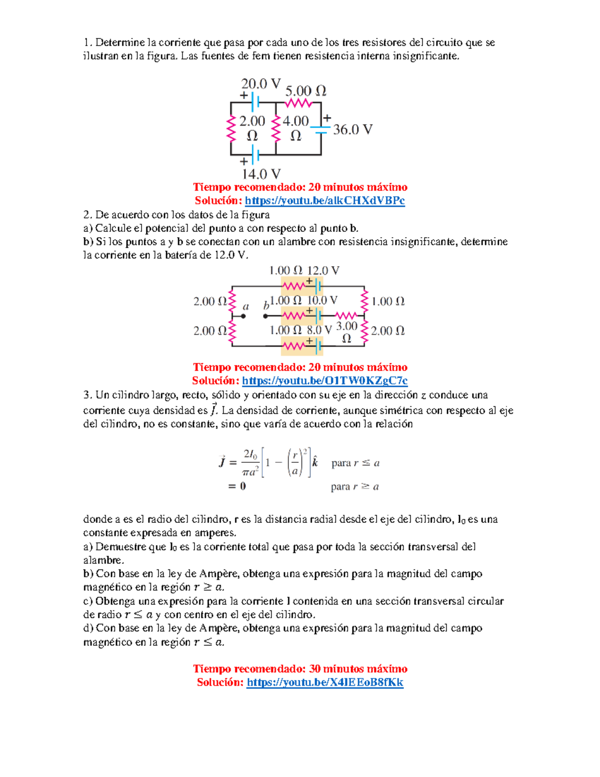 Simulacro 2 de Circuitos y Magnetismo - Ejercicios y Soluciones - Studocu