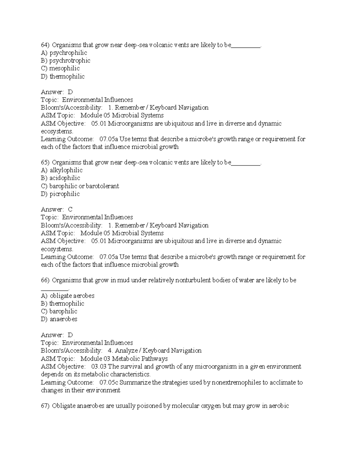 Microbial Growth Factors: Test Bank for Prescott's Microbiology (12th ...