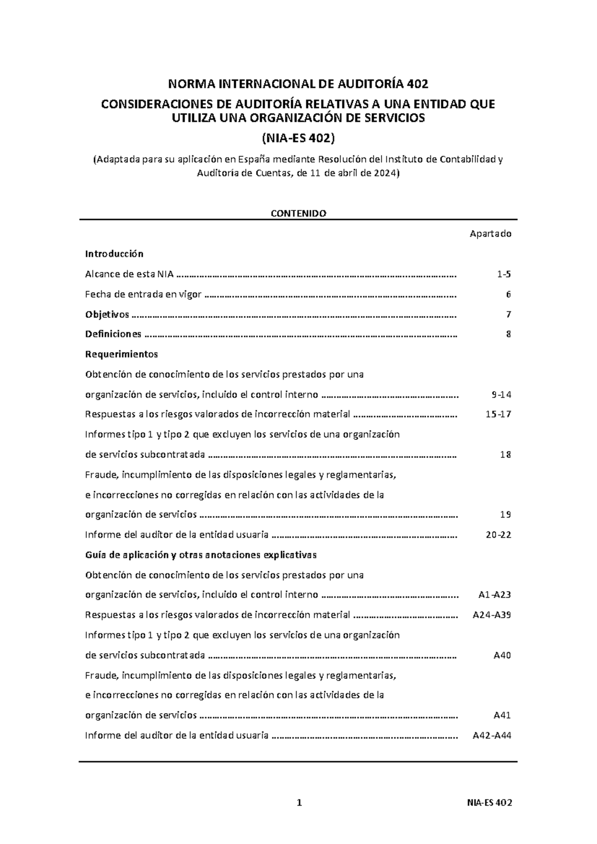 NIA 402 - Consideraciones de Auditoría para Entidades con Servicios ...