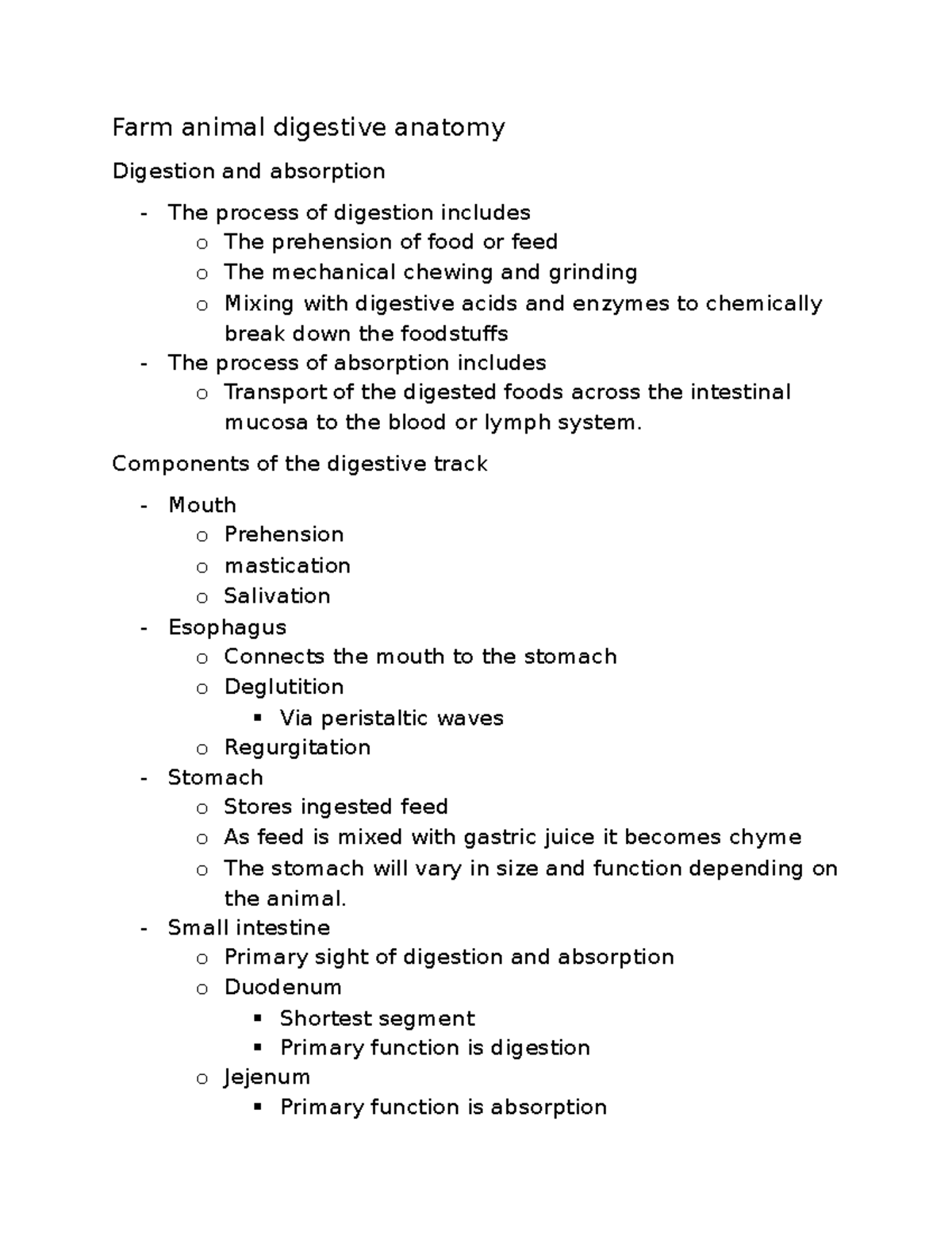 Digestion in Ruminants: Anatomy & Processes (ANM 101) - Studocu