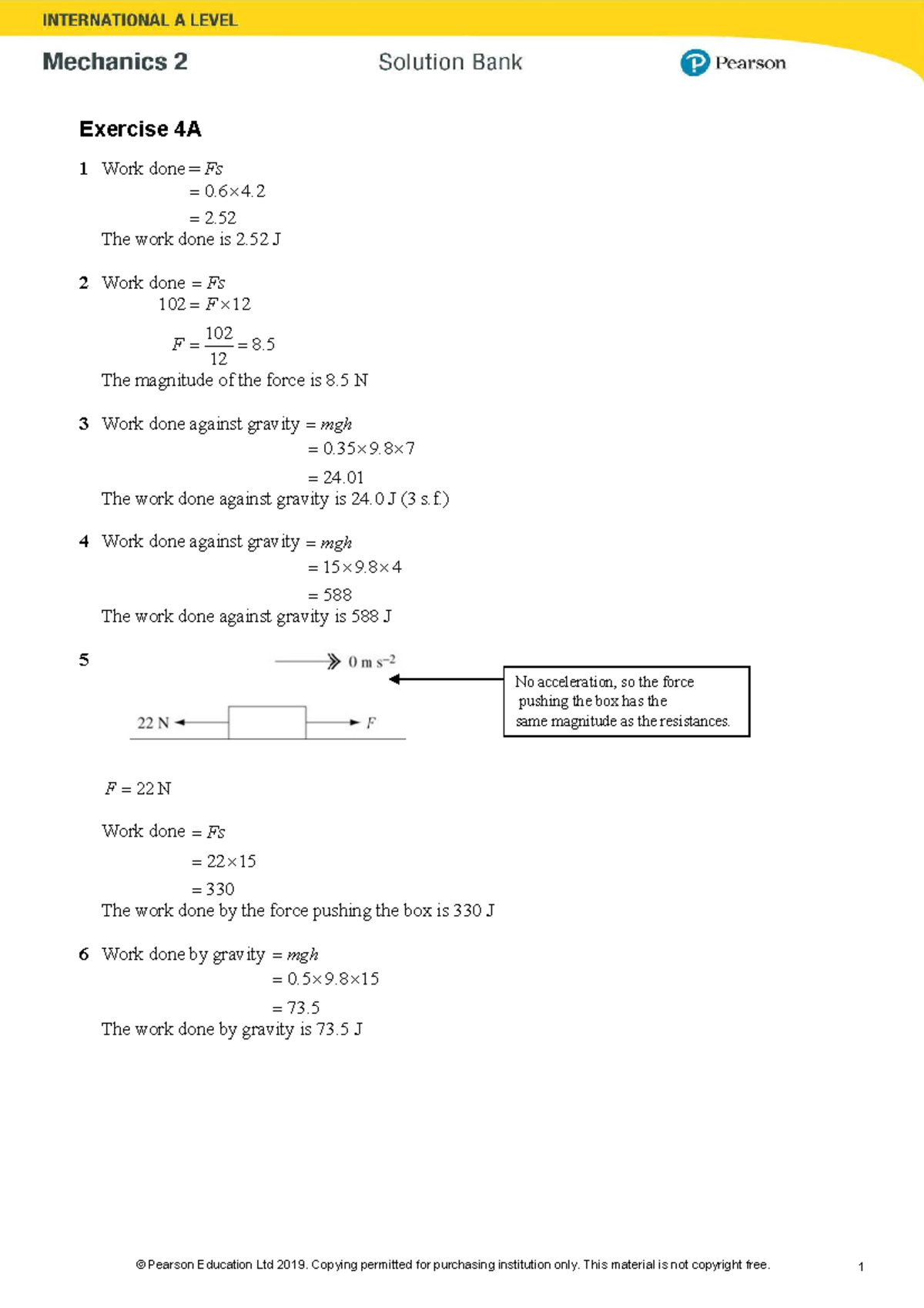 M2 Exercise 4A - Work Done Calculations and Analysis - Studocu