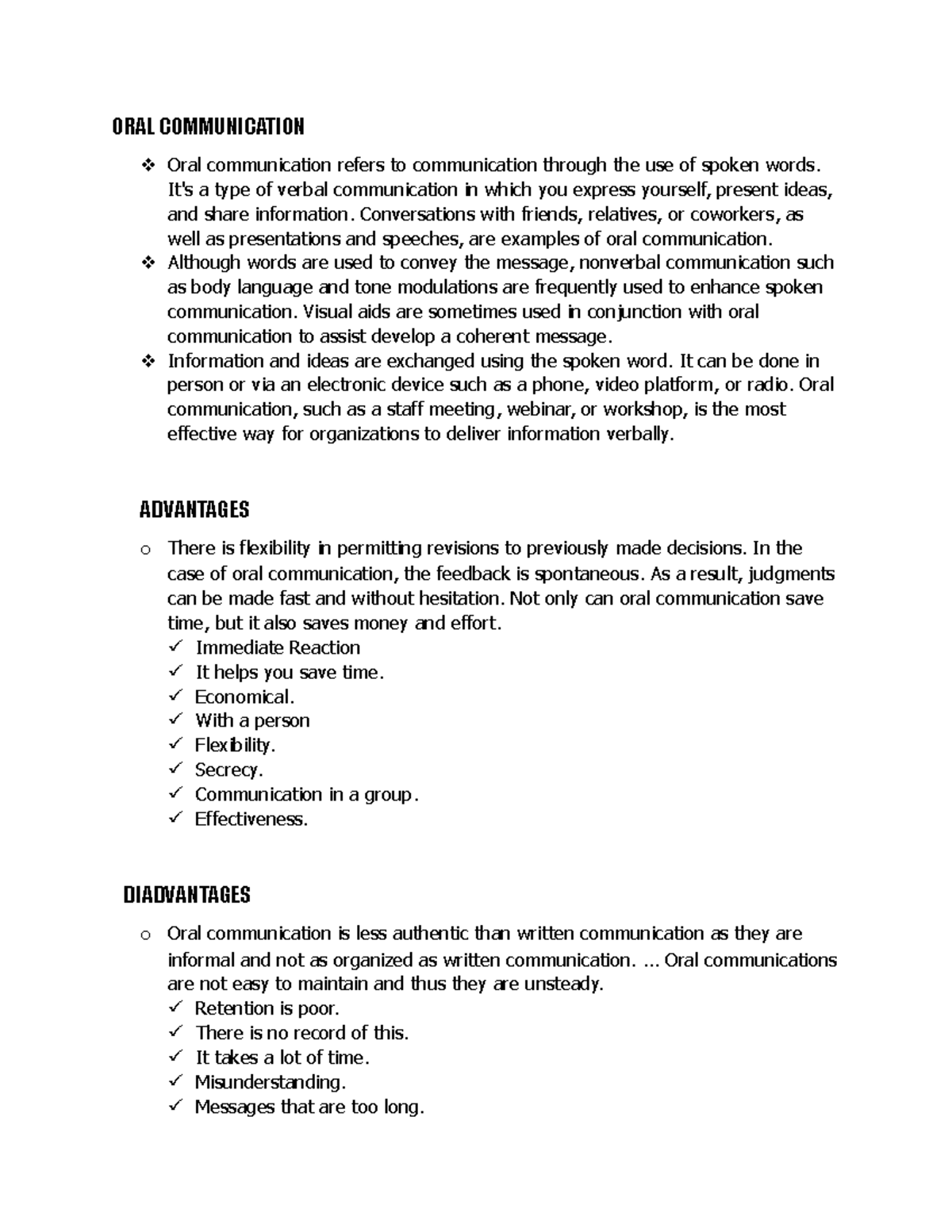 ORAL Communication: Benefits, Types, & Challenges Explained - Studocu