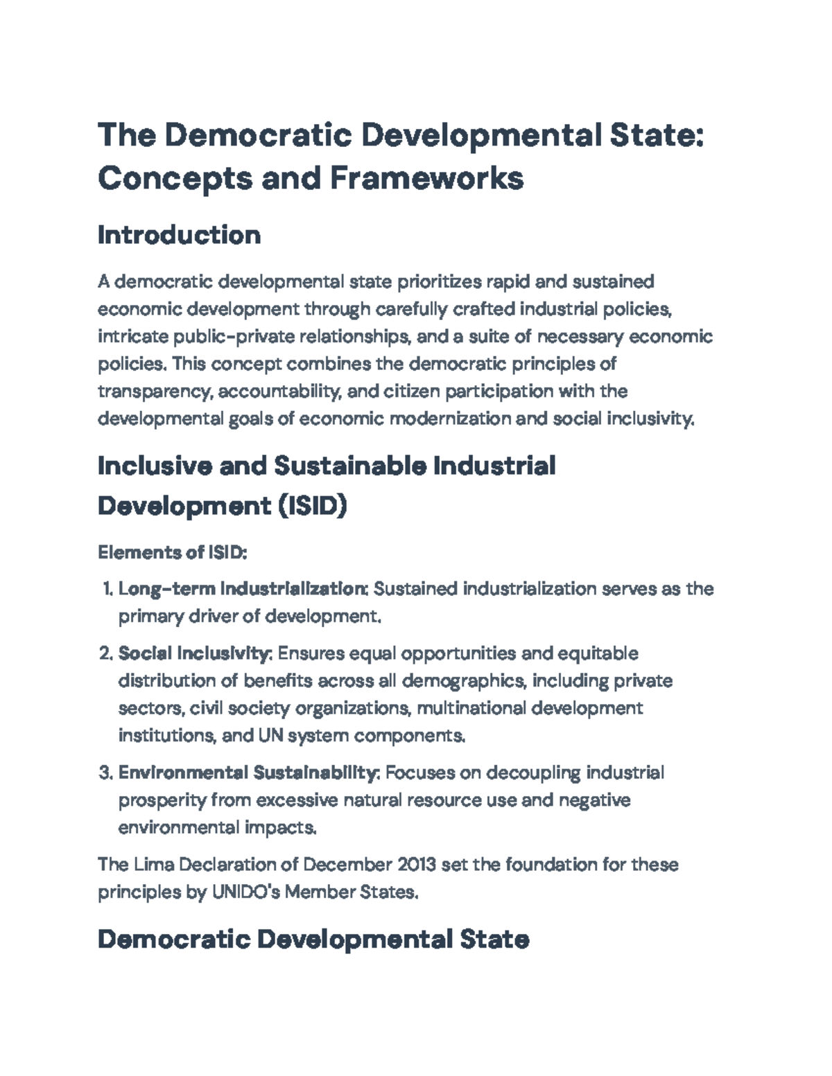 Democratic Developmental State: Concepts, Frameworks, and Public Admin ...