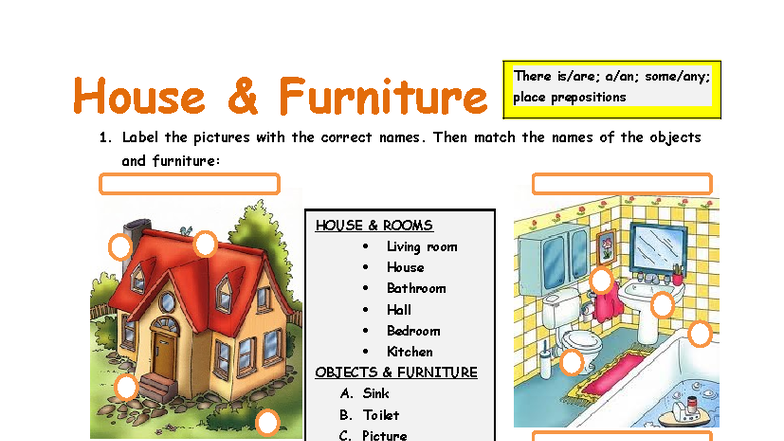 House and Furniture: There is/are Exercises 42265 - Studocu