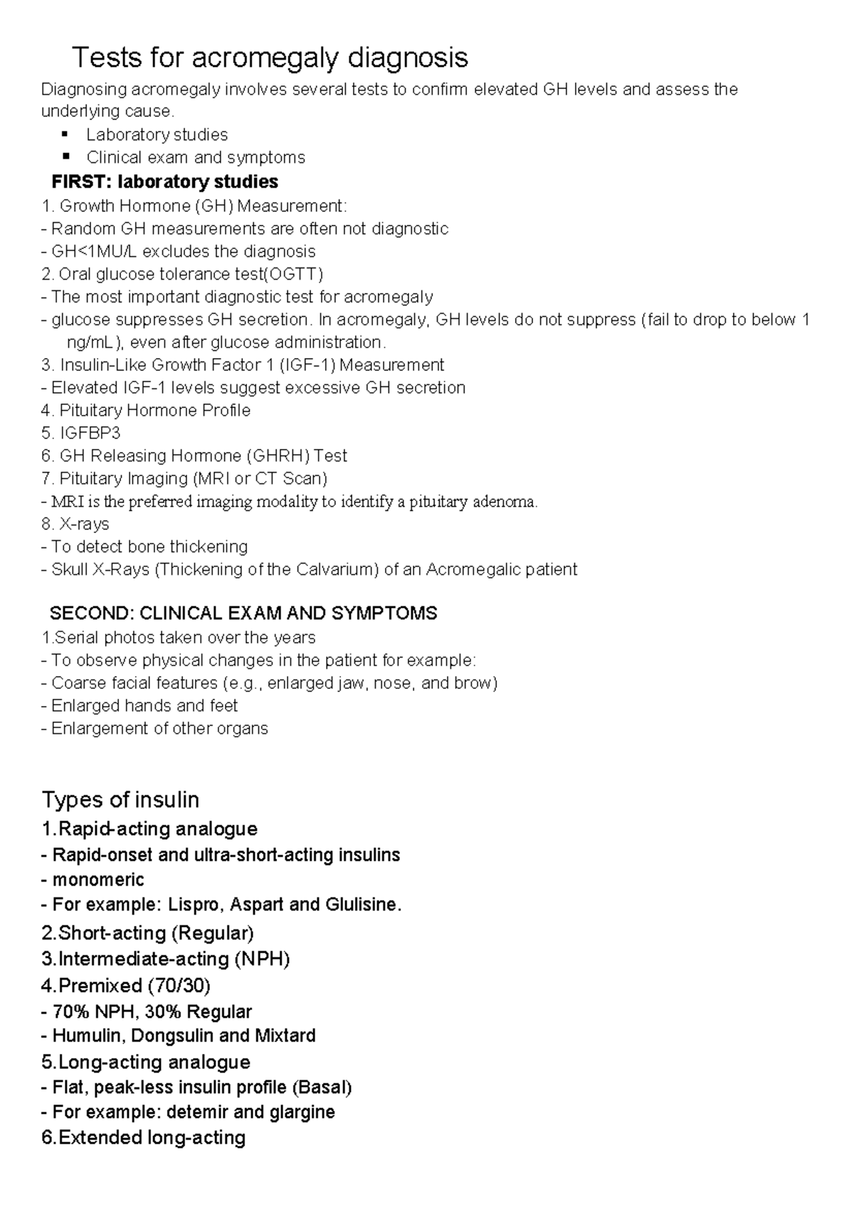Endocrinology Notes: Diagnosing Acromegaly & Related Conditions - MED ...