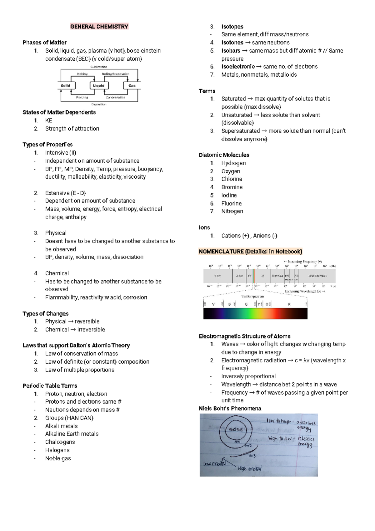 General Chemistry Notes: Key Concepts & Principles - Studocu