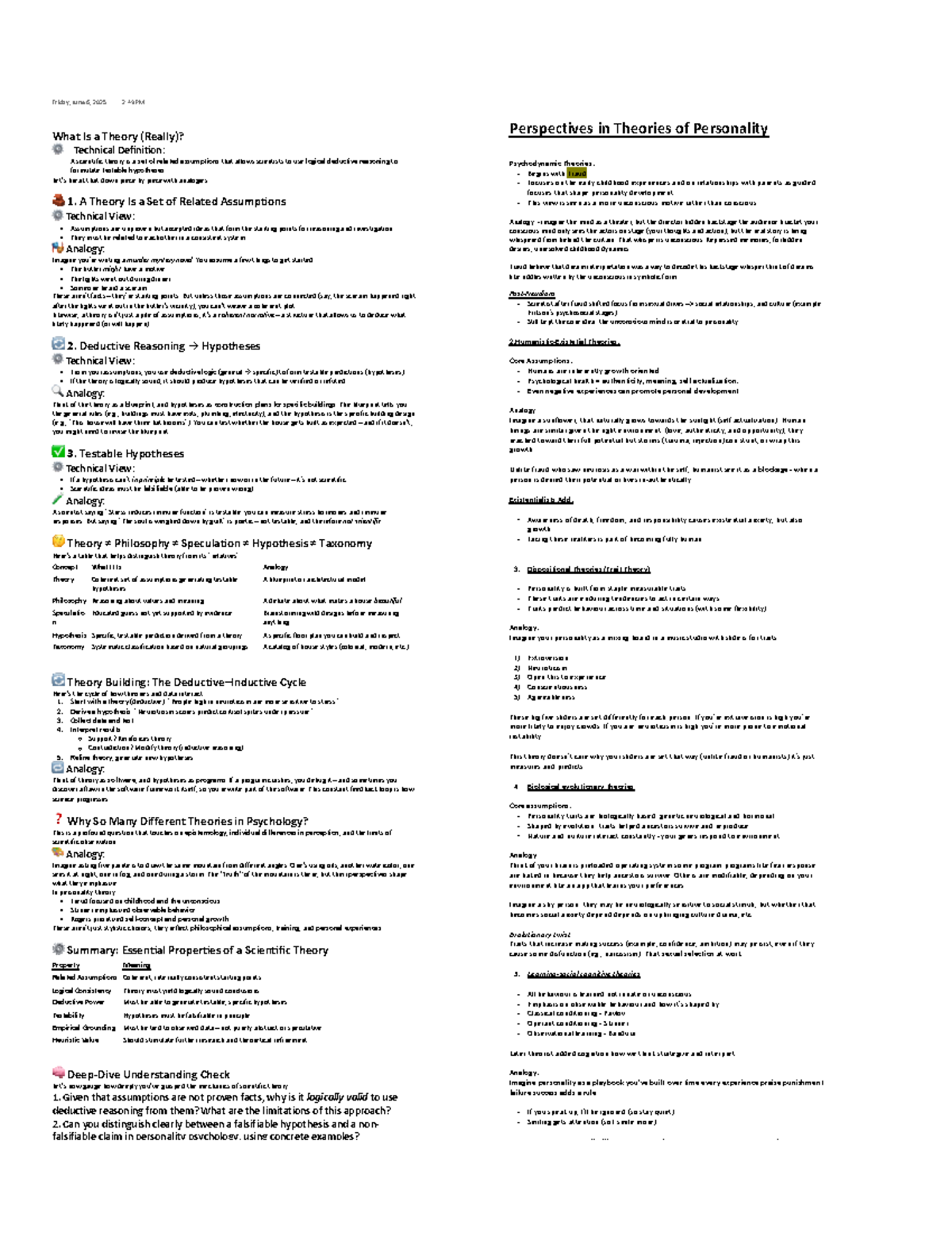 Perspectives in Theories of Personality: An In-Depth Analysis - Studocu