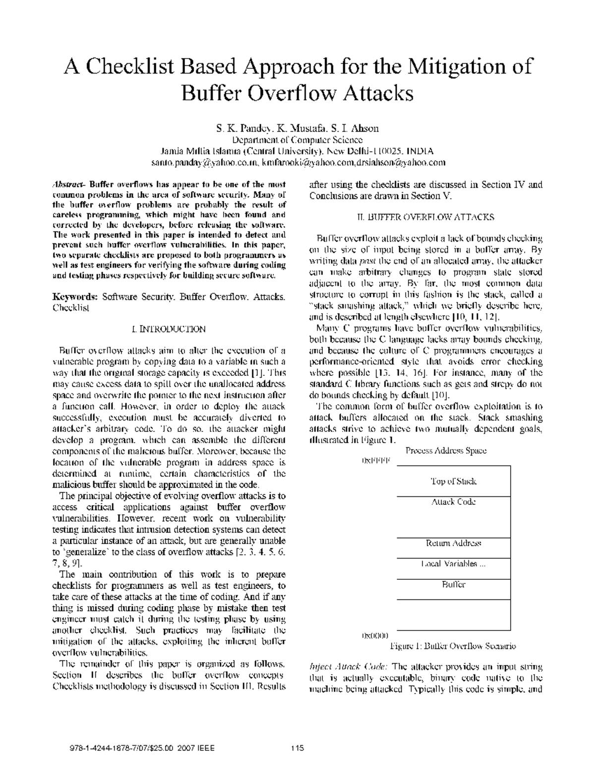 A Checklist Based Approach for the Mitigation - K. Pandey, K. Mustafa ...