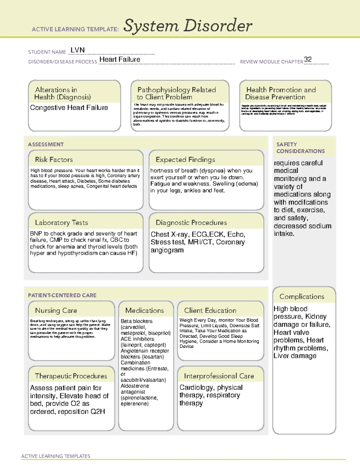 System disorder Dehydration - ACTIVE LEARNING TEMPLATES THERAPEUTIC ...