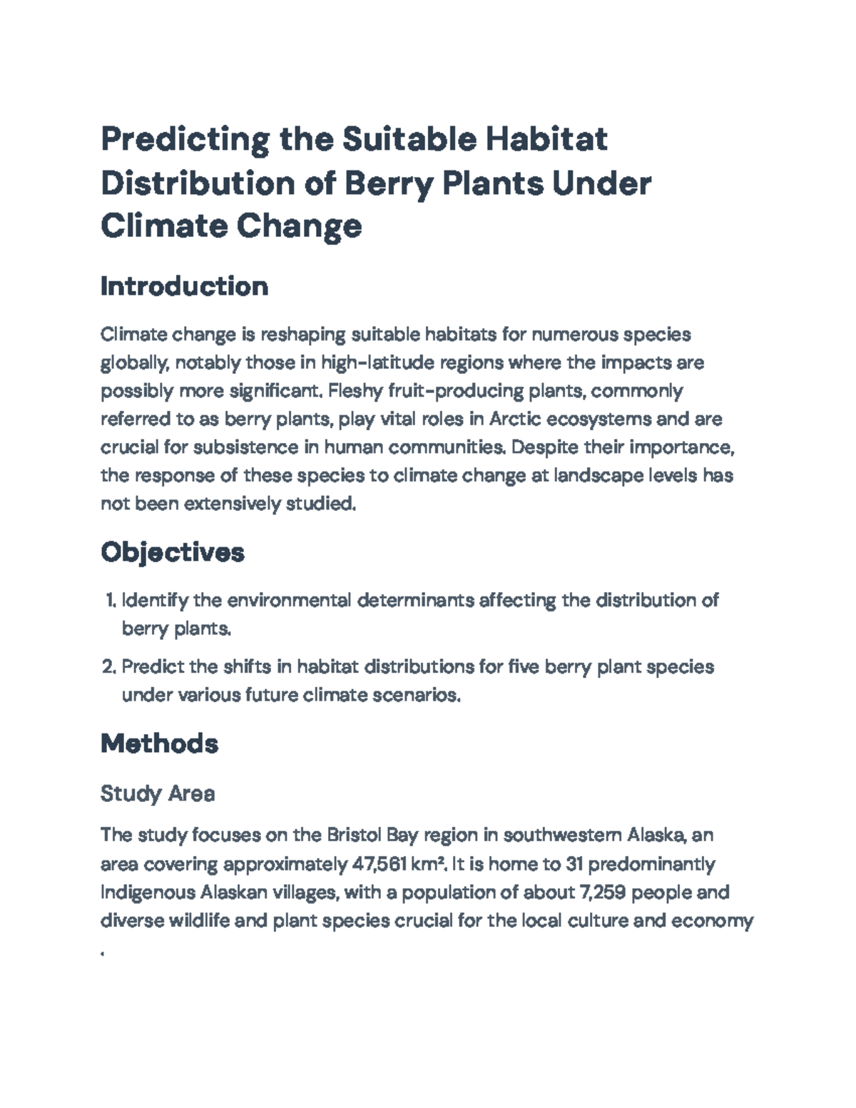 Predicting Habitat Shifts of Berry Plants in AK Under Climate Change ...