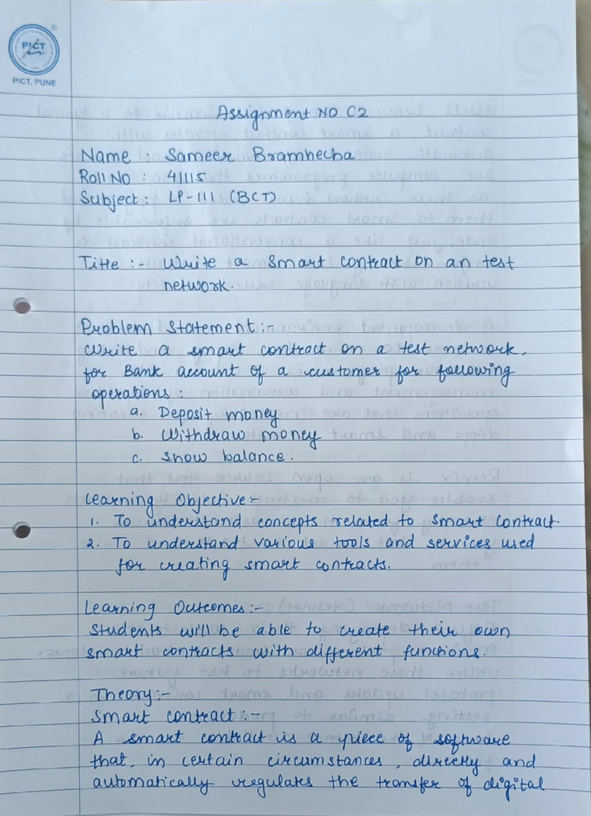 Blockchain Questions Blockchain Questions Q1 Attempt Any Eight Of