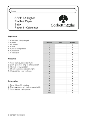T5 1430: Exam Style Questions on Tree Diagrams - Corbettmaths 2023 ...