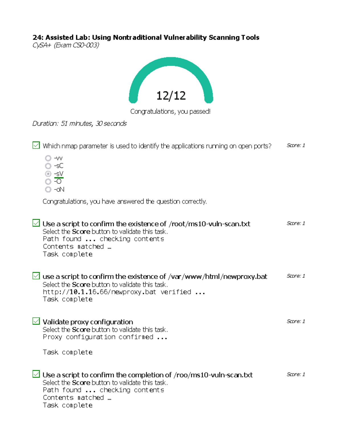 Assisted Lab: Nontraditional Vulnerability Scanning Tools for CySA+ ...