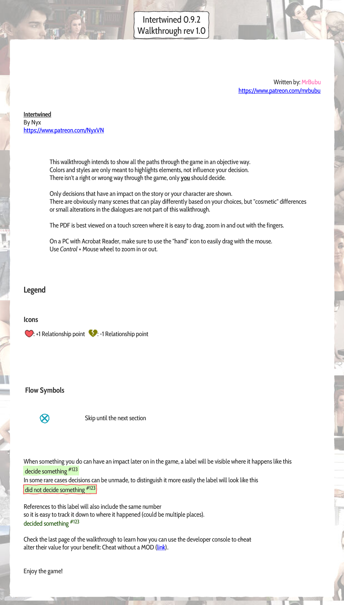 Intertwined v0.9 Walkthrough Guide and Game Paths - Studocu