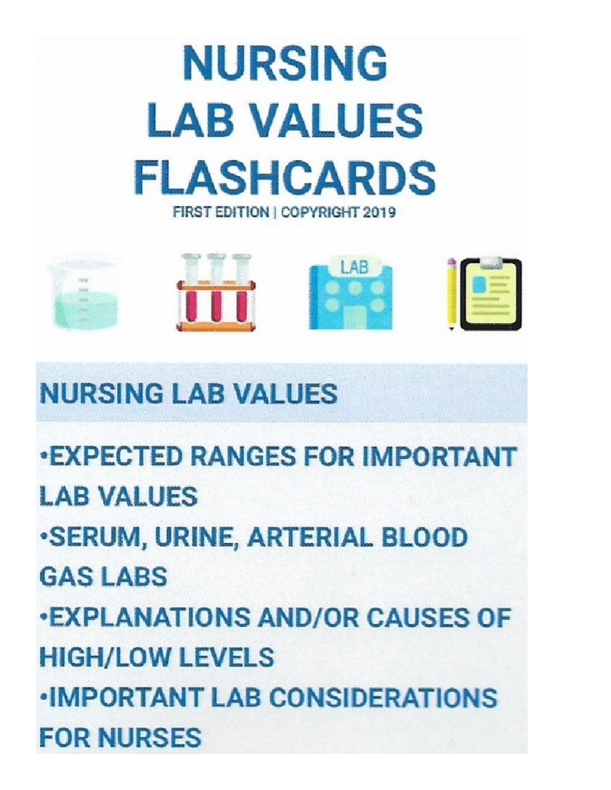 NURS 101: Nursing lab values flashcards for essential lab ranges - Studocu