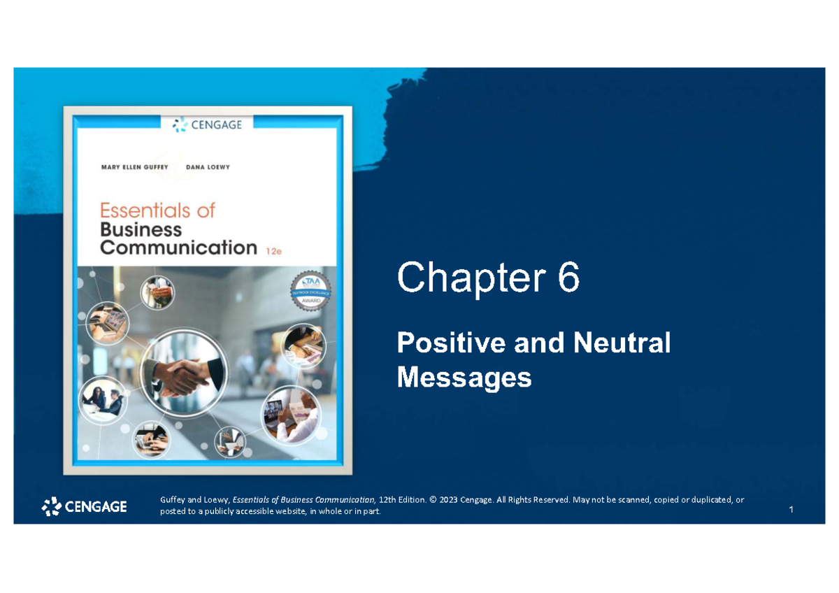 EBC 12e Chapter 6: Positive & Neutral Messages Overview - Studocu