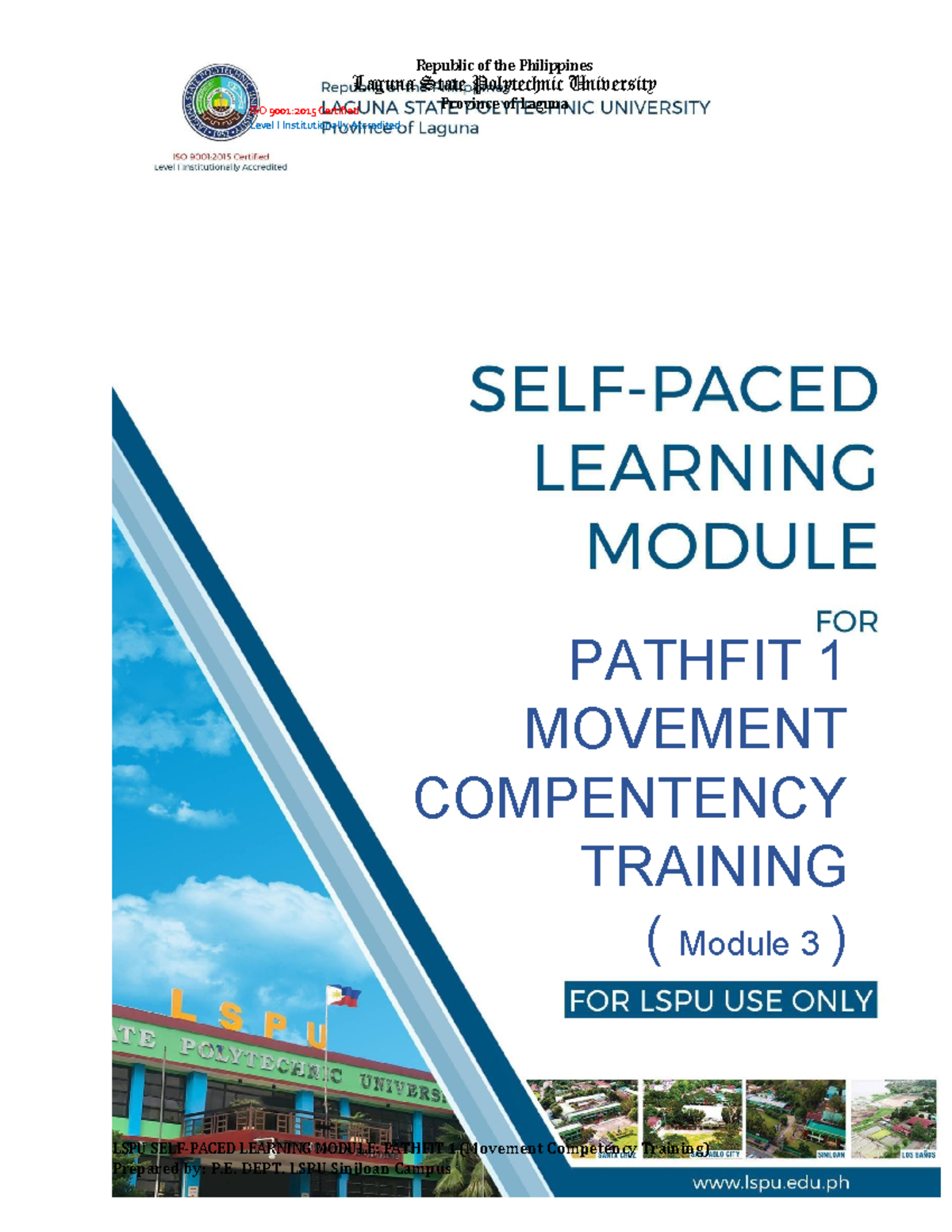 LSPU PATHFIT 1 Movement Competency Training Module 3 Learning Guide - Studocu