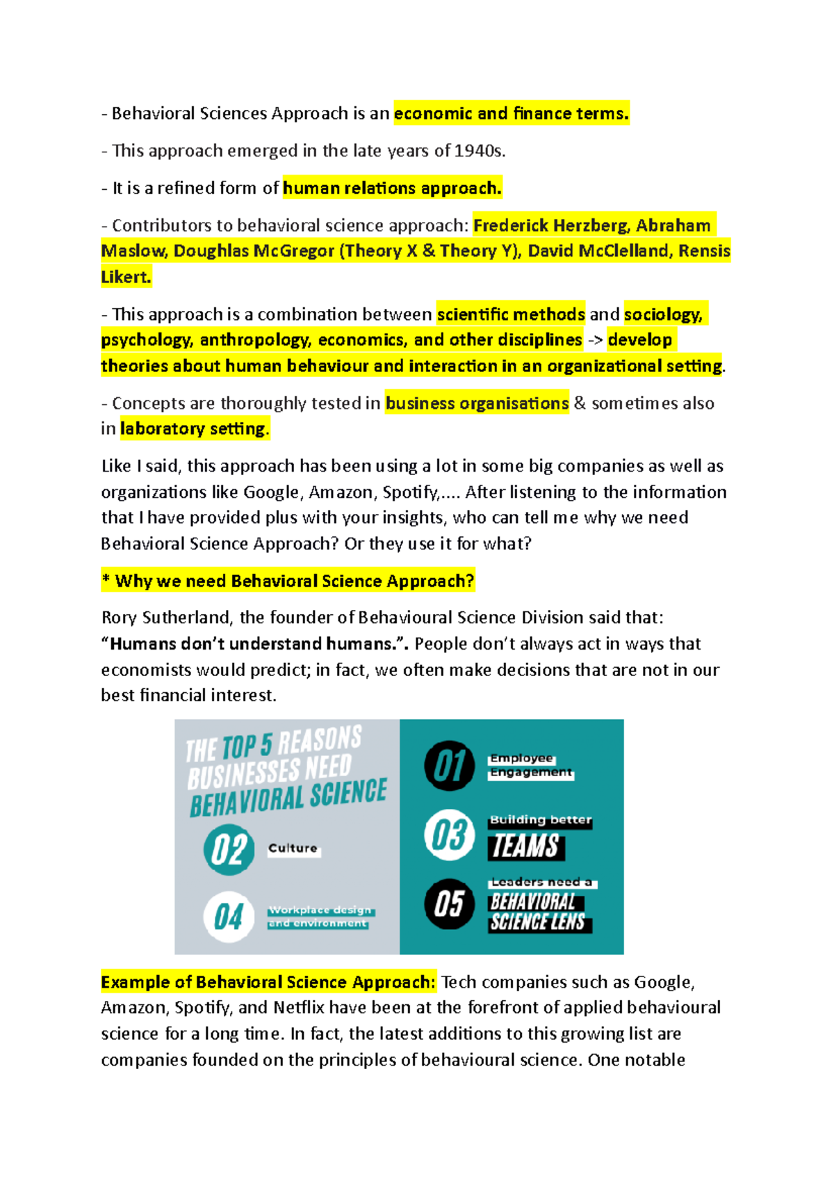 BS101: Overview of Behavioral Science Approach in Organizations - Studocu