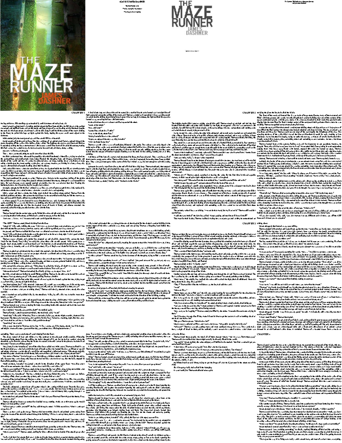 **The Maze Runner: A Study Guide for ALSO 101** - Studocu