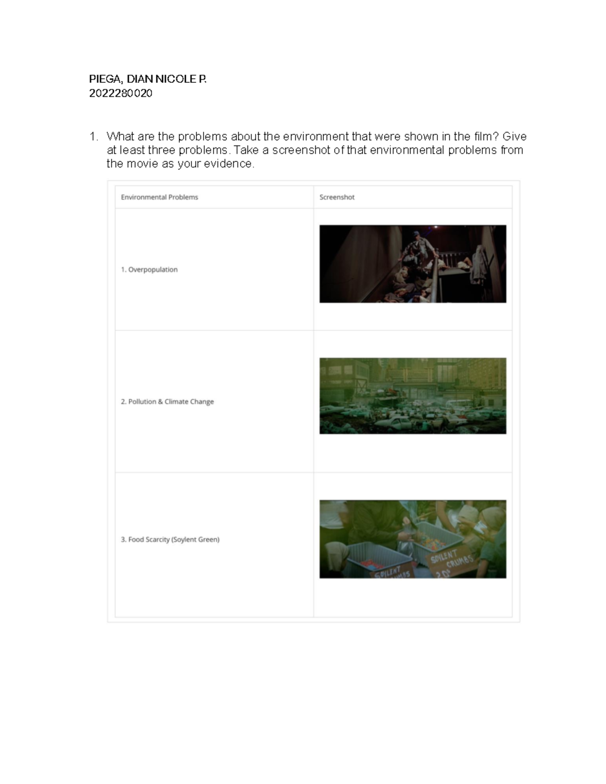 PIEGA, DIAN NICOLE P. Environmental Issues & Solutions Reflection Paper ...