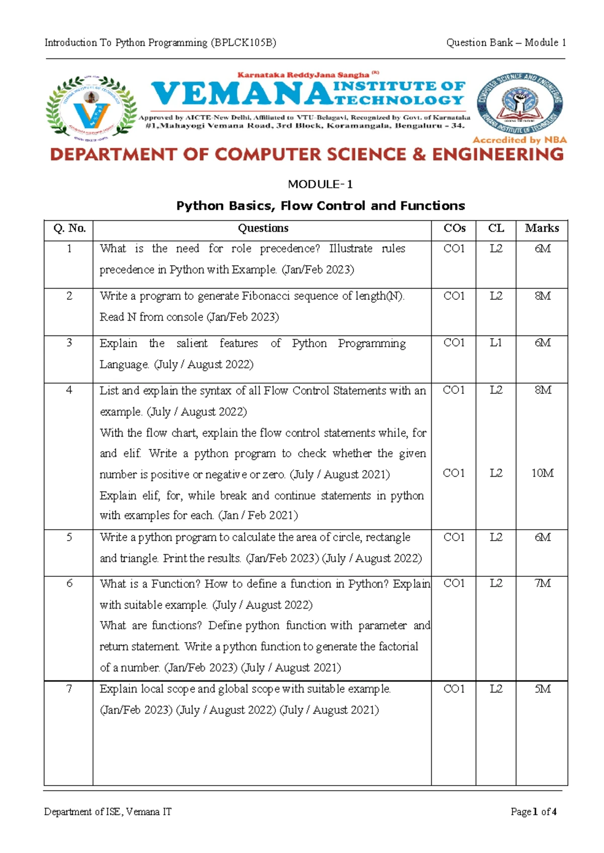 Bmate 201 - Model paper - Model Question Paper-II with effect from 2022 ...
