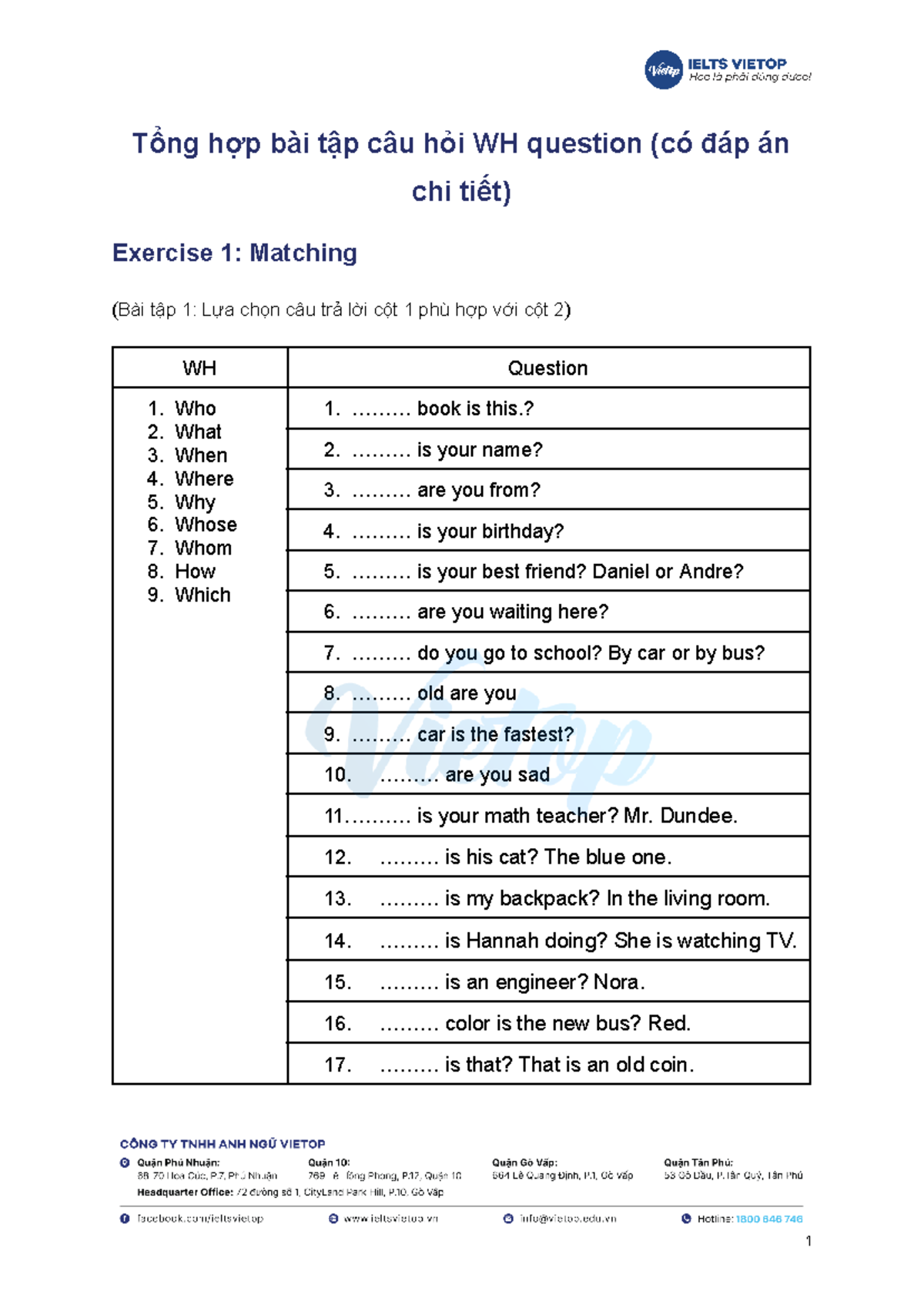Tổng hợp bài tập câu hỏi Wh question có đáp án chi tiết - Tổng hợp bài ...