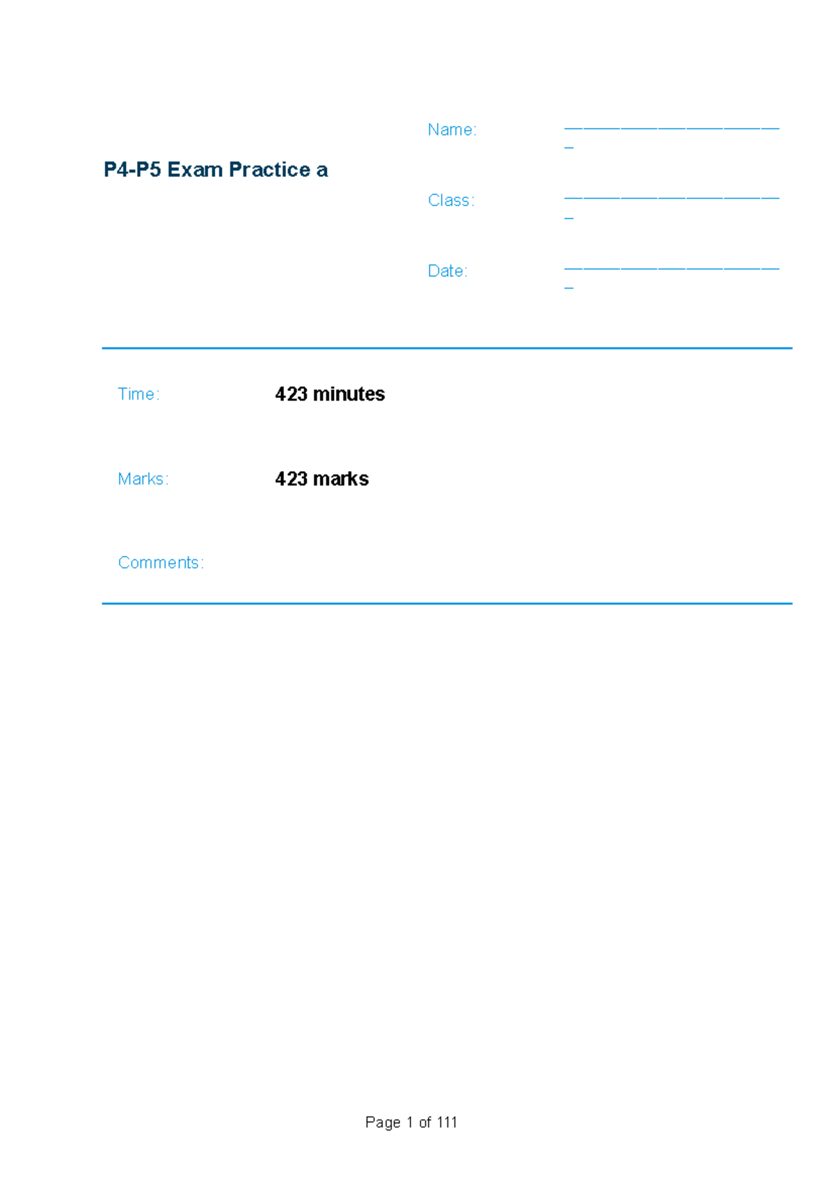 P4-P5 Exam Practice A: Comprehensive Question Review Guide - Studocu