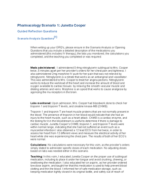 Harry hadley vsim - VSIM with answers - Pharmacology Scenario 6: Harry ...