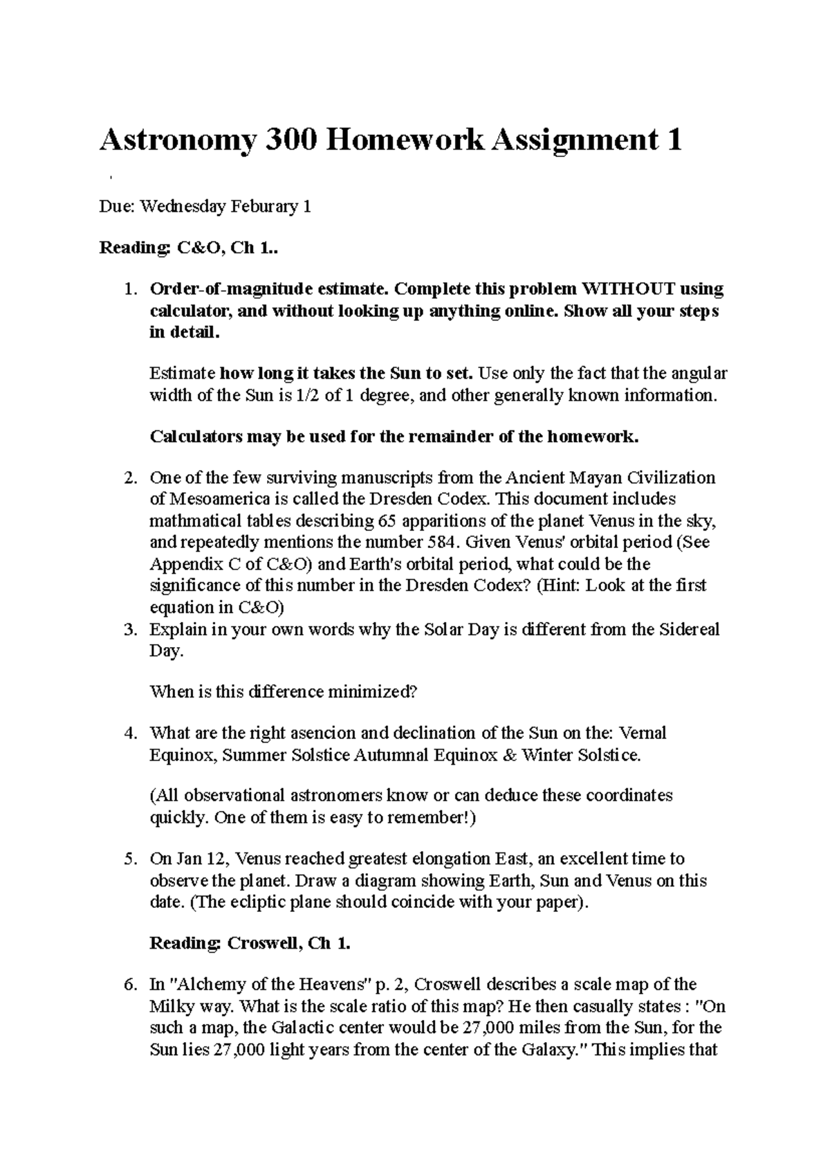 Astronomy 300: Homework Assignment 1 - Key Concepts & Problem Solutions ...