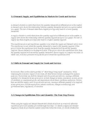 Demand and Supply - Study Notes & Assignments - Studocu