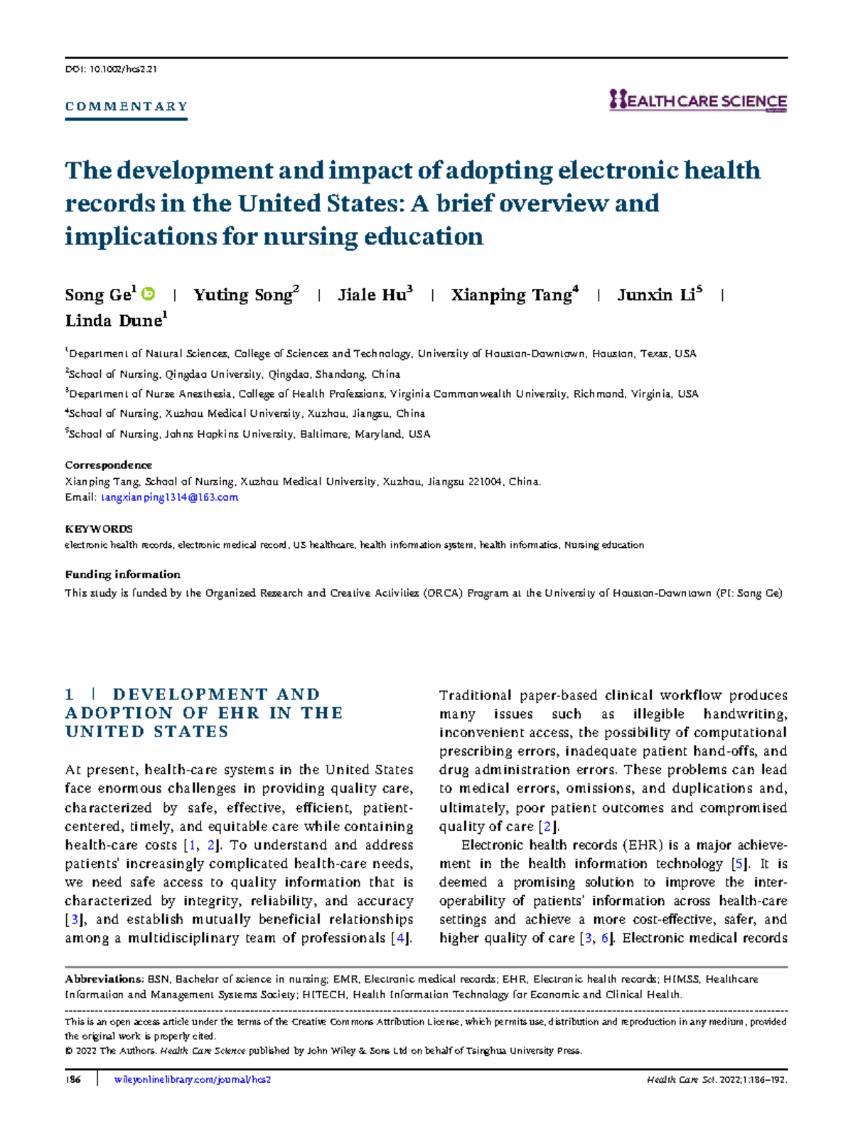 EHR Adoption and Its Implications for Nursing Education: A Review - Studocu