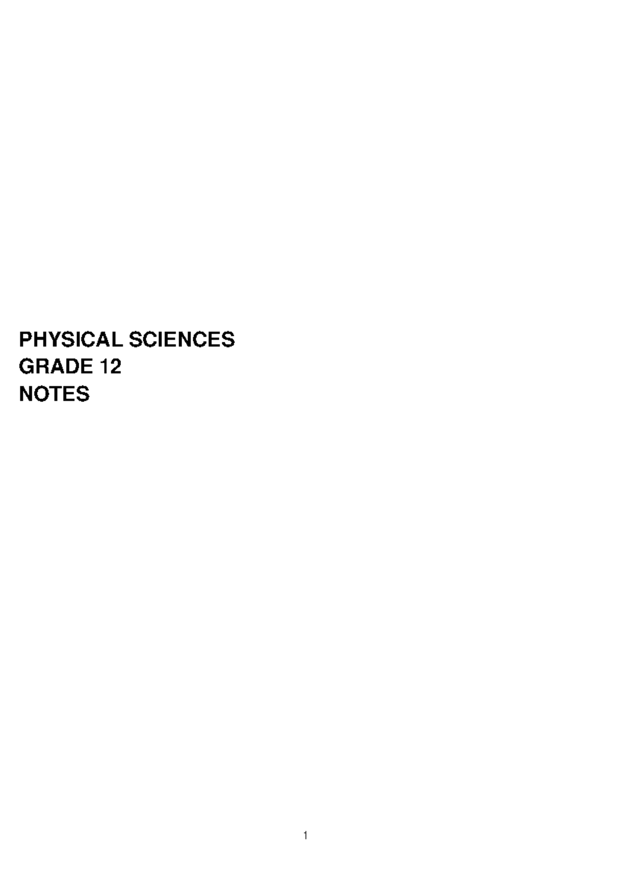 Grade 12 Physical Sciences Chemistry Notes: Reactions & Energy Changes ...