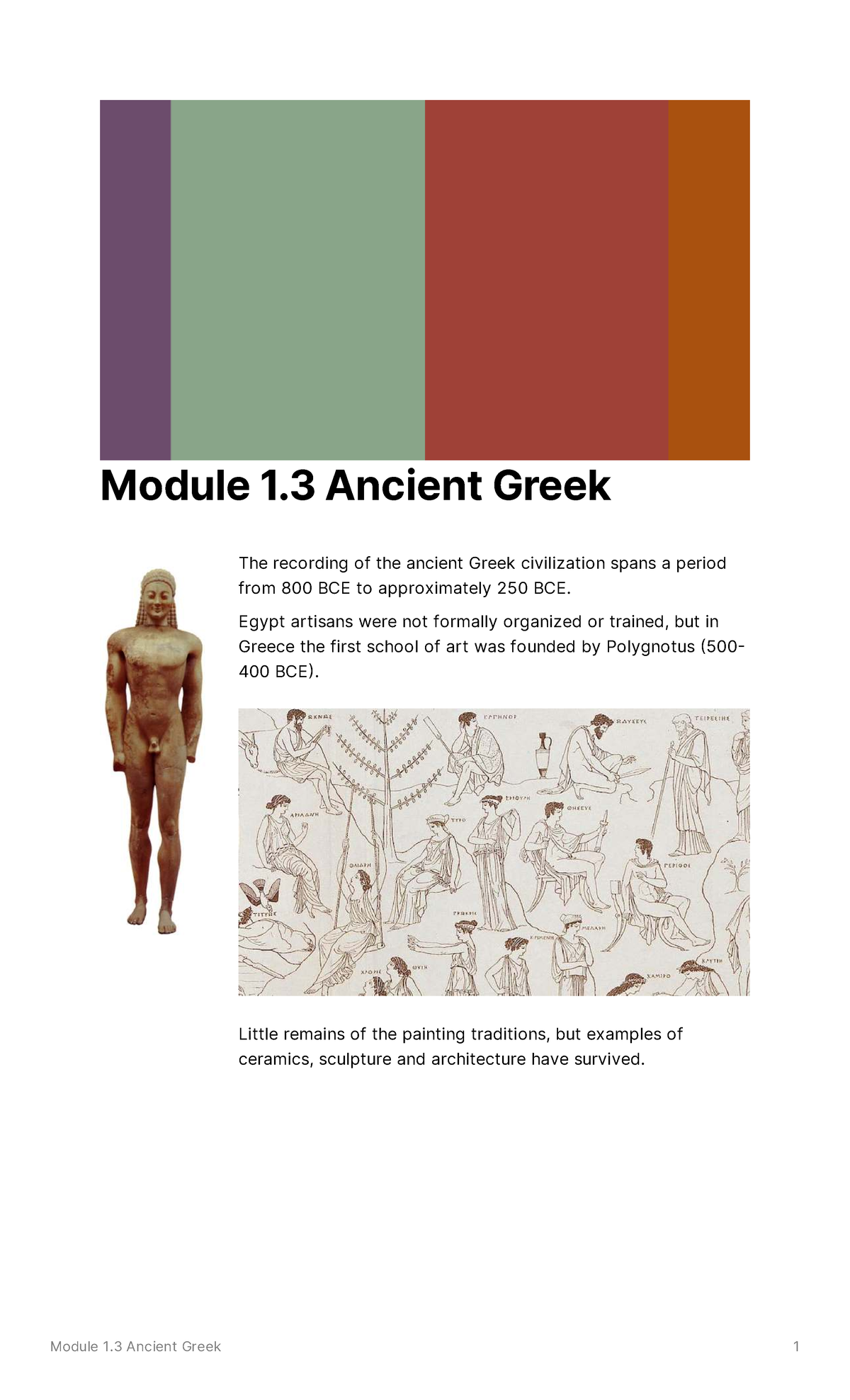 Ancient Greek Color Theory and Art: Module 1.3 Insights - Studocu