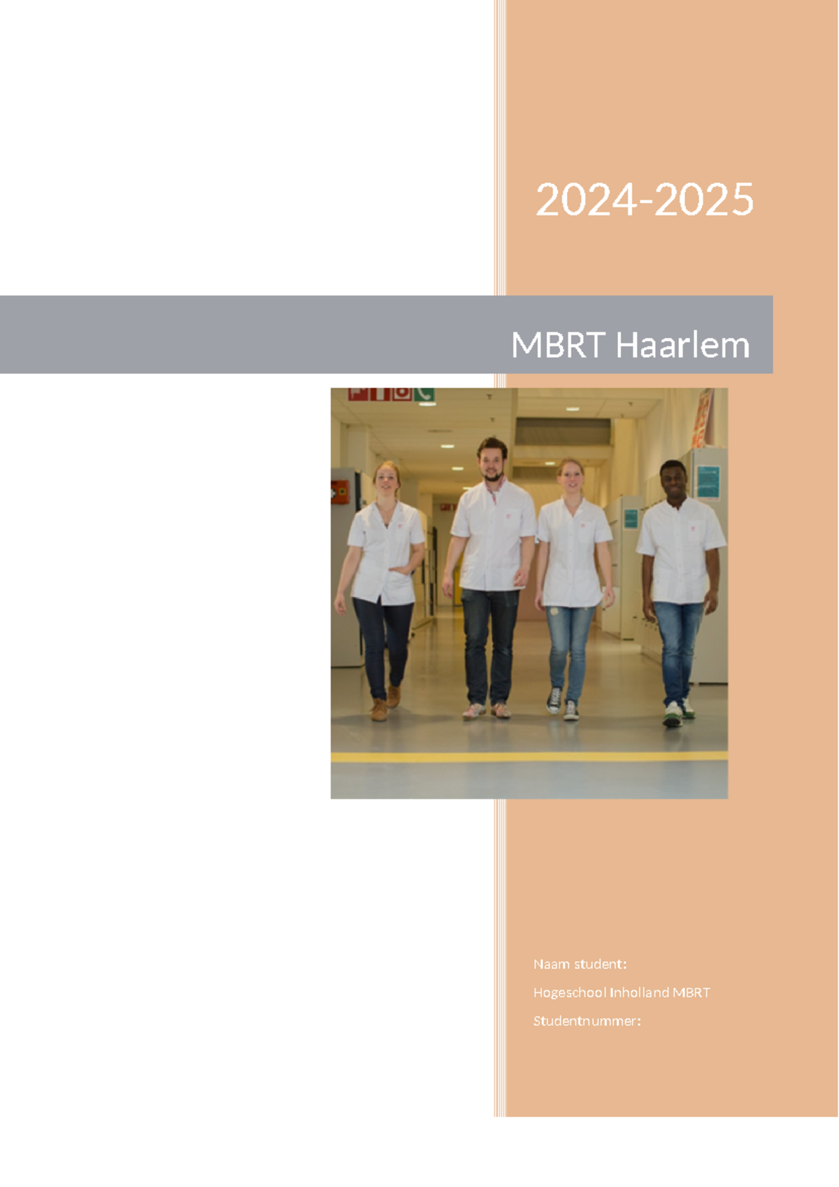 Stagewerkplan en Evaluatie Stage 1 MBRT 2024-2025 - Studeersnel