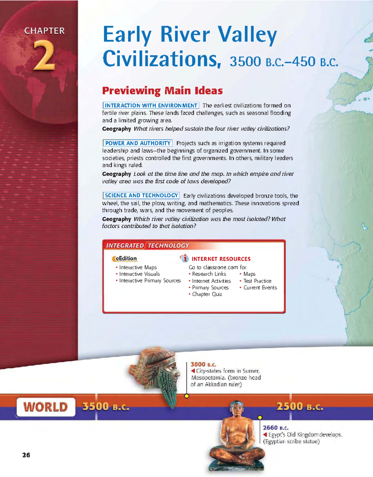 Chapter 2: Early River Valley Civilizations (3500 B.C.) - Key Concepts ...