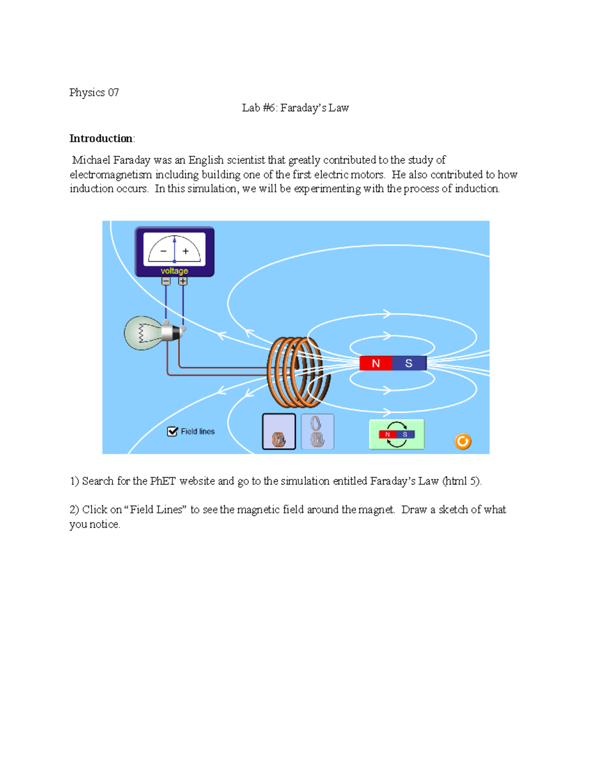 Physics 7 Lab #6: Exploring Faraday's Law Through Induction Experiments ...