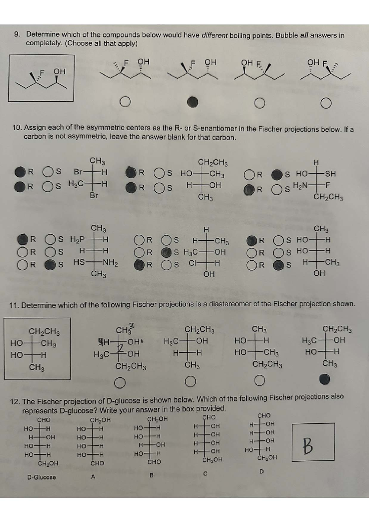 Chemistry 101: Boiling Points & Fischer Projections Analysis - Studocu