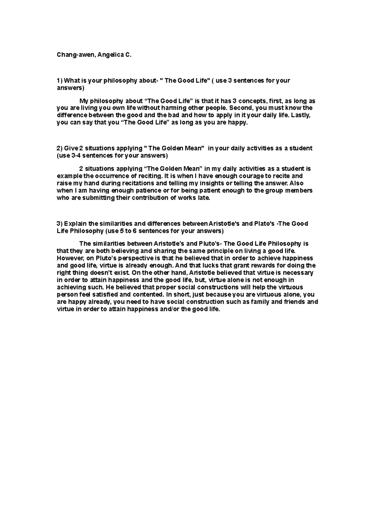 The Good Life Chang-awen,Angelica C - Chang-awen, Angelica C. What is ...