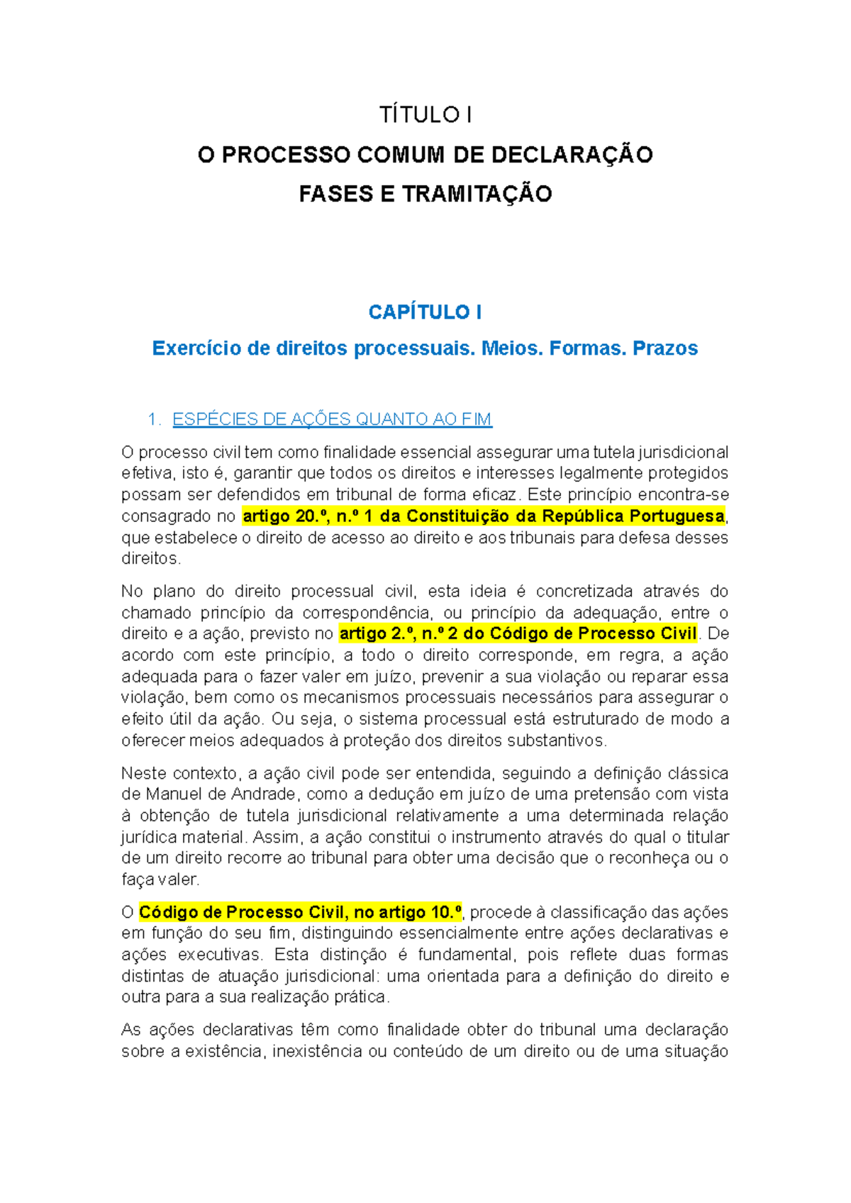 DPC II - Fases e Tramitação do Processo Comum Civil - Studocu