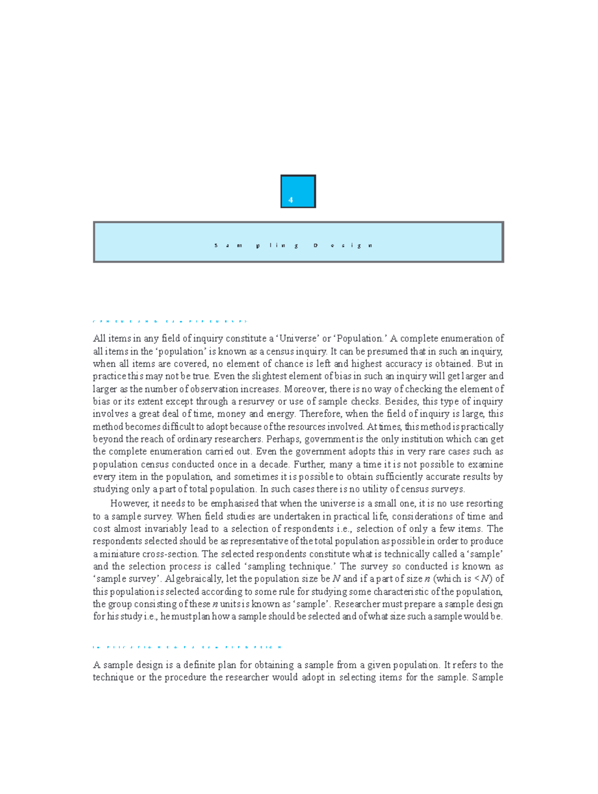 Sampling Design: CENSUS AND SAMPLE SURVEY Overview - Studocu